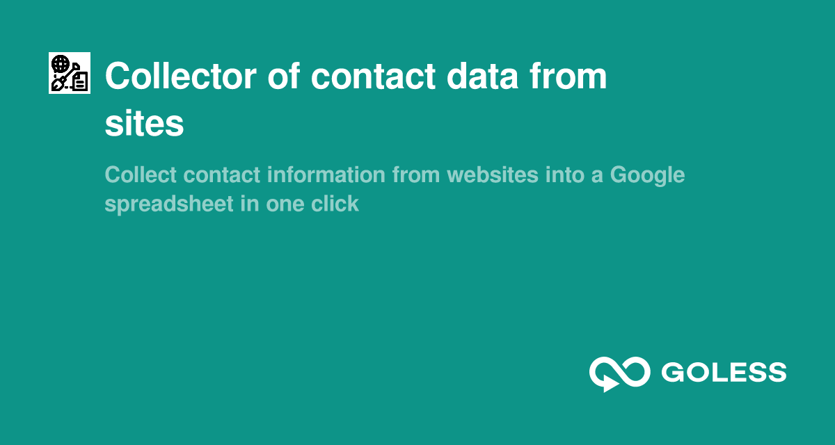 Efficient contact data collector from websites & services - goless.com ...